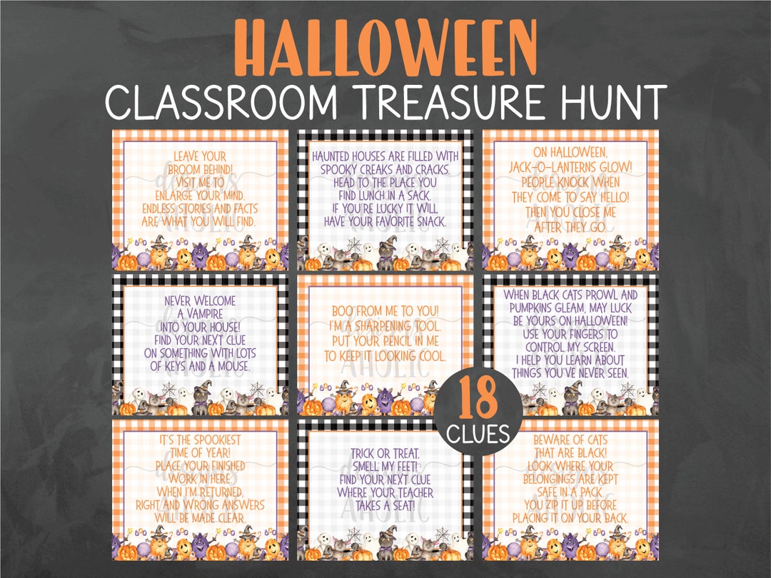 Classroom Halloween Treasure Hunt - School Halloween Treasure Hunt ...