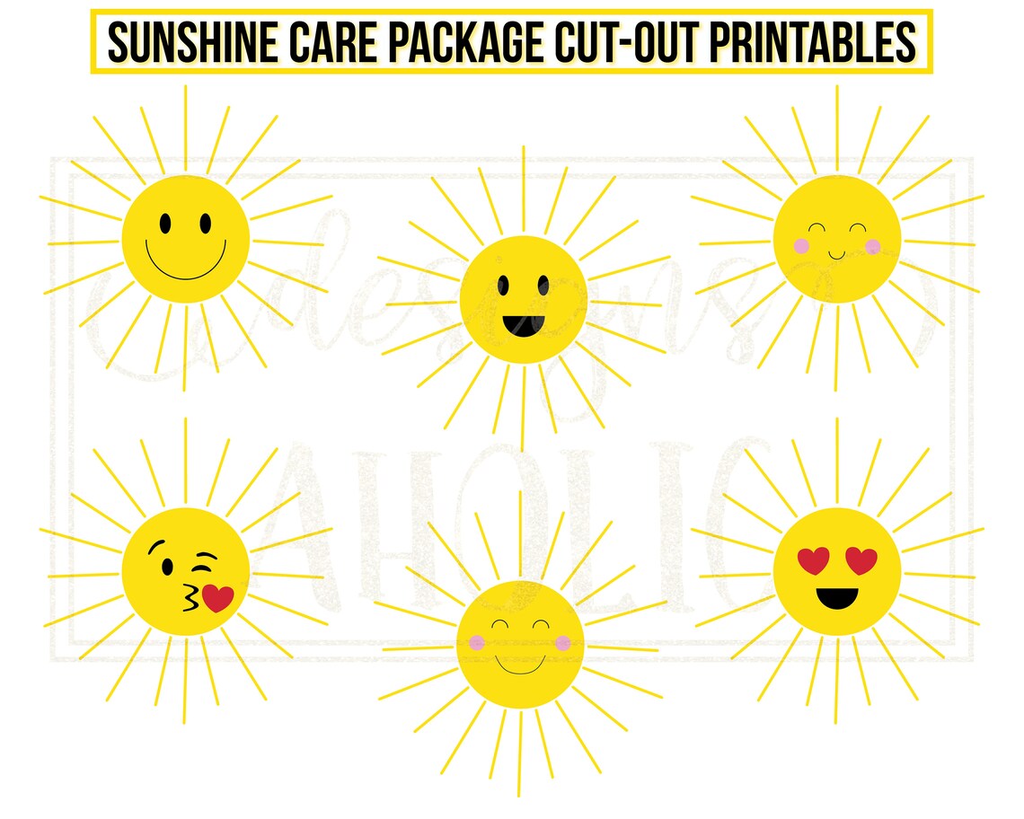 Sunshine Care Package Bundle Sunshine Box Printables Address - Etsy
