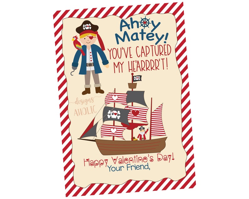 Chips Ahoy Valentine Cards Pirate Valentine Cards Boy - Etsy