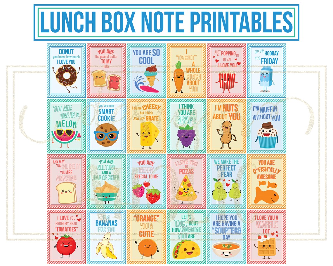 Lunch Box Notes for Kids Back to School Notes Lunch Box - Etsy