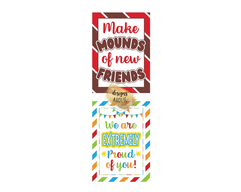 College Student Candy Gift Tag Printables - College Care Package Gift ...