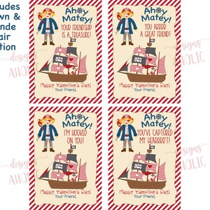 Chips Ahoy Valentine Cards - Pirate Valentine Cards - Girl Pirate ...