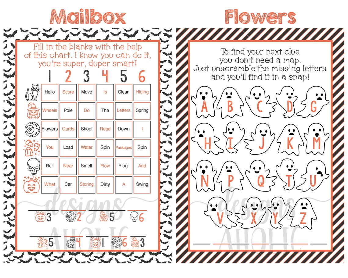 Outdoor Halloween Puzzle Treasure Hunt Halloween Puzzle - Etsy