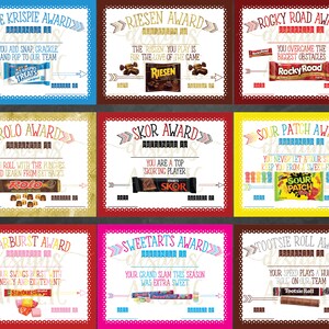 38 Softball Candy Bar Award Certificates Softball Candy Bar - Etsy UK