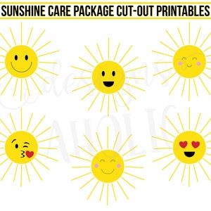 Sunshine Box Printables & Address Label - Sunshine Care Package Inserts ...