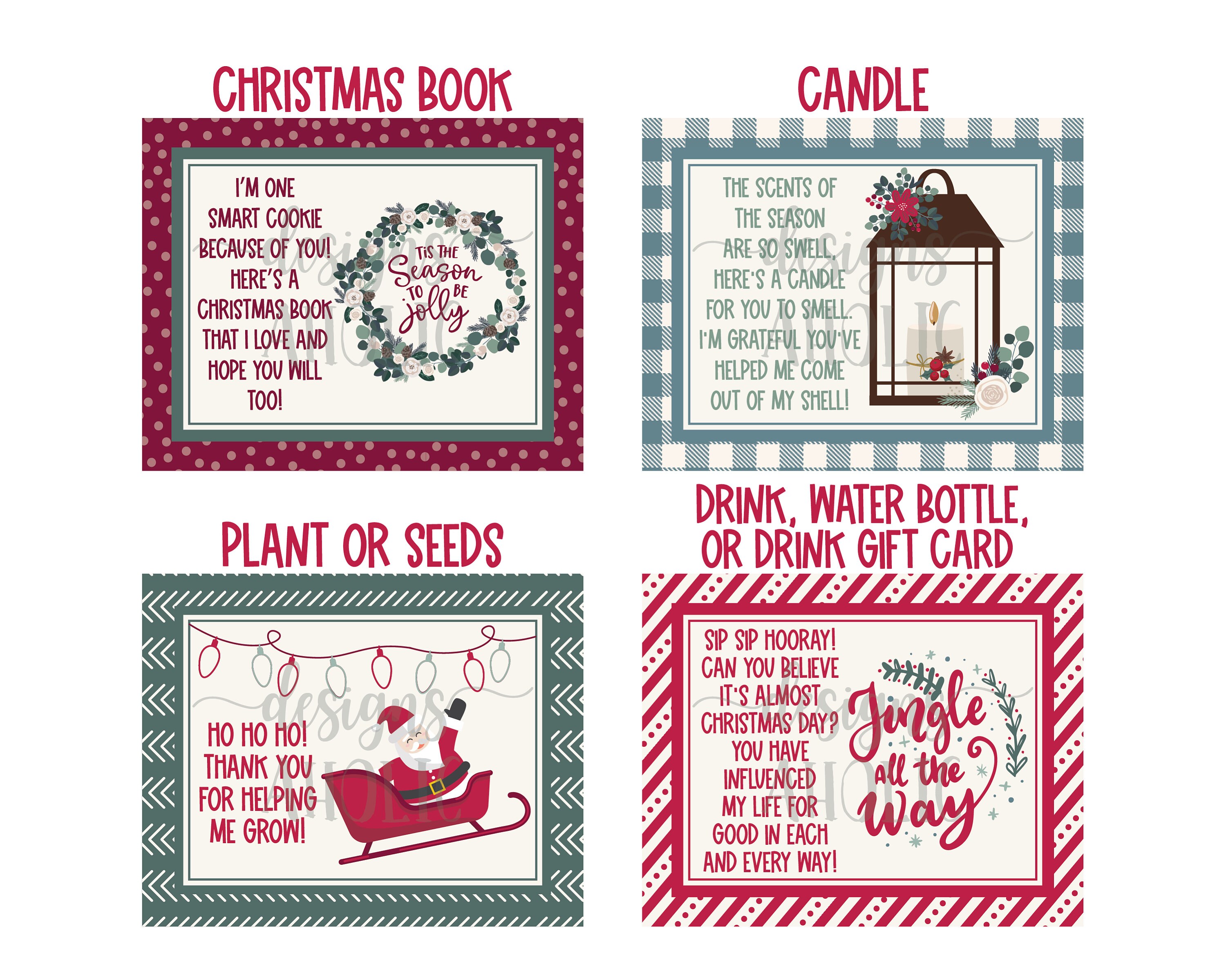 12 Days of Christmas Teacher Gift Tags - Teacher 12 Days of Christmas ...