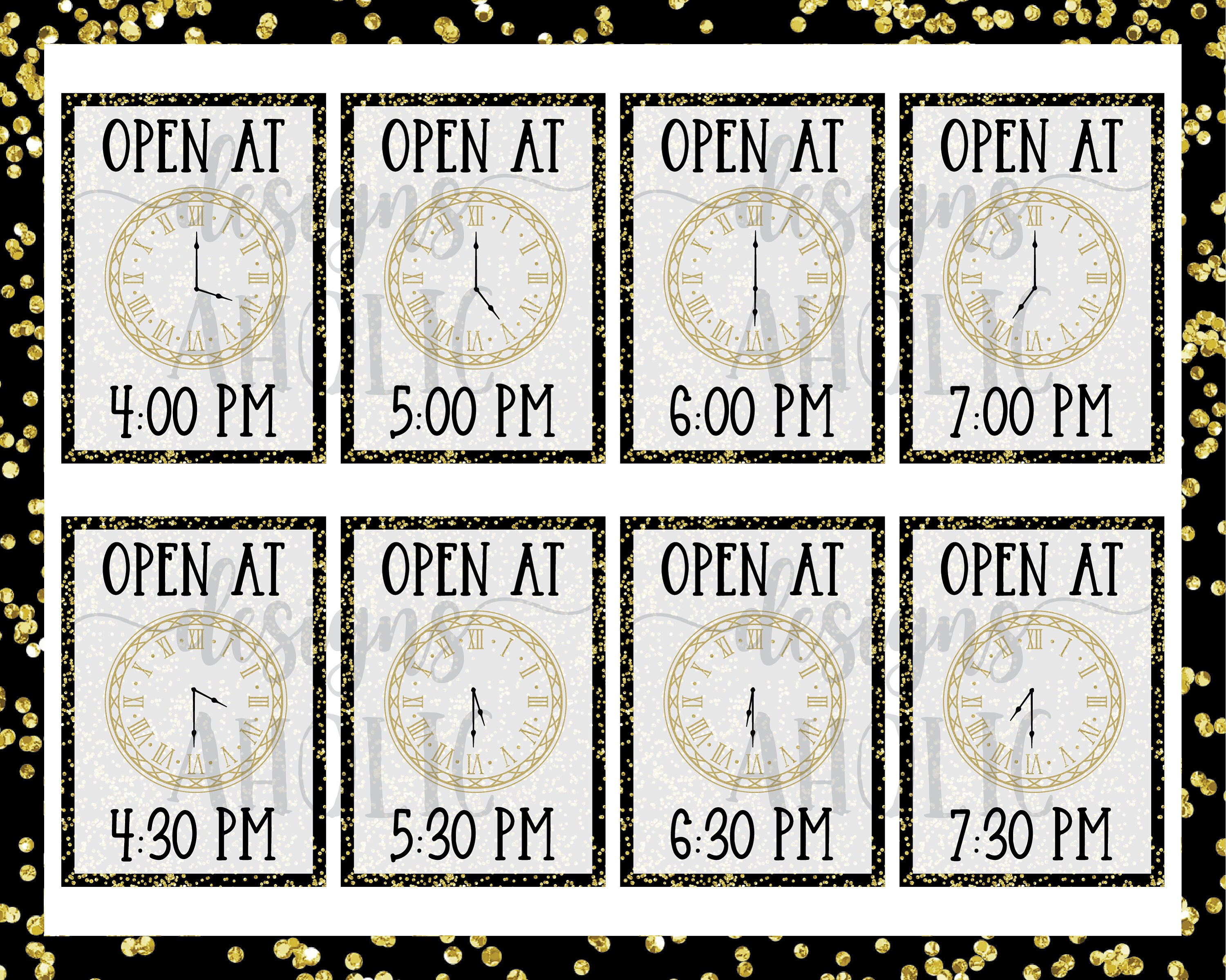 New Years Eve Countdown Time and Activity Cards - New Years Eve Countdown Clocks - New Years Eve ...