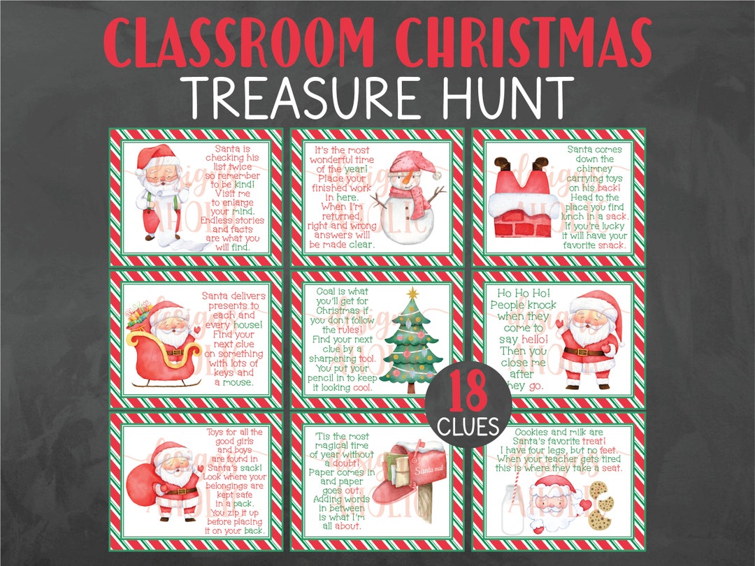Classroom Christmas Treasure Hunt School Christmas Treasure Hunt ...
