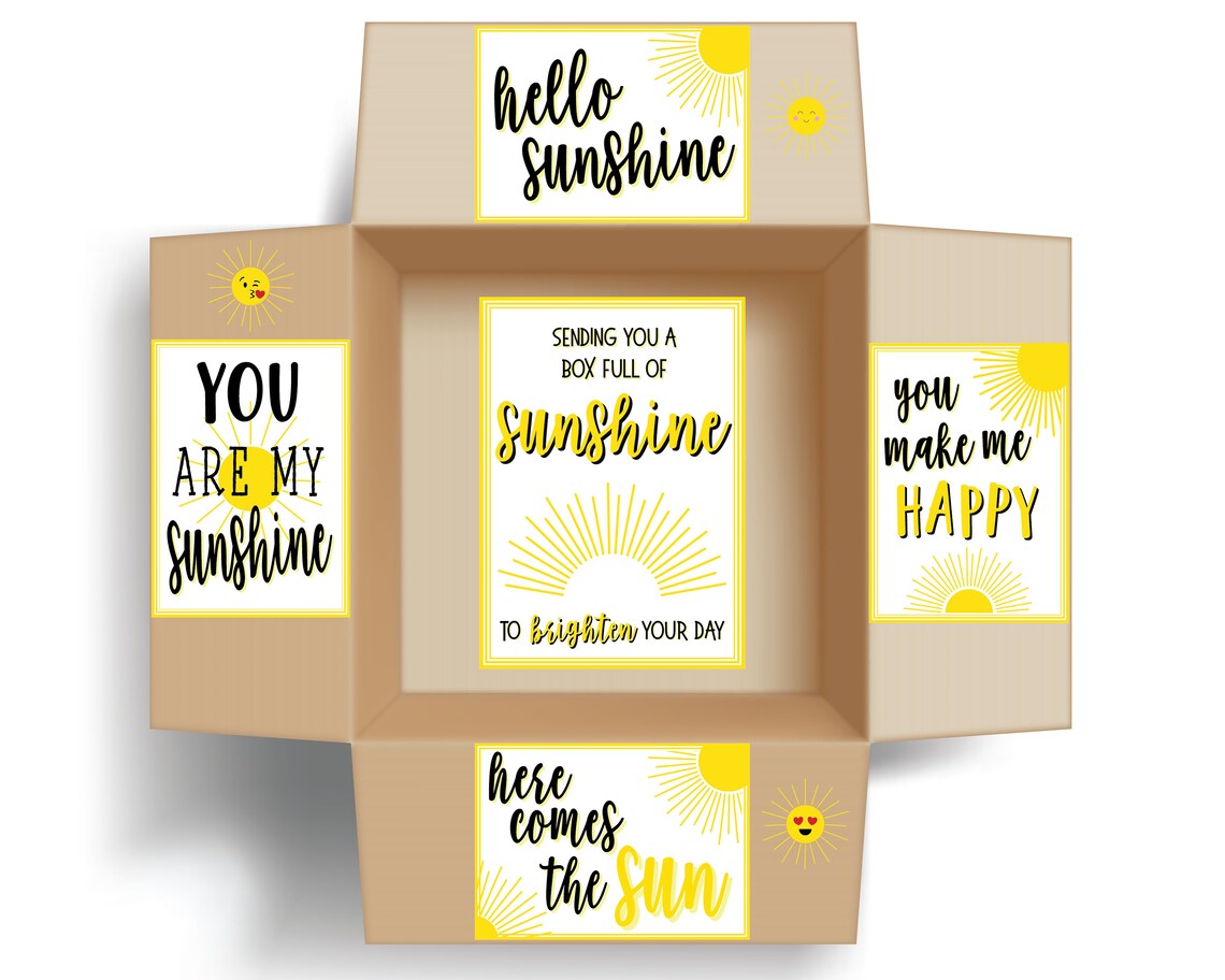 Sunshine Care Package Bundle Sunshine Box Printables Address - Etsy
