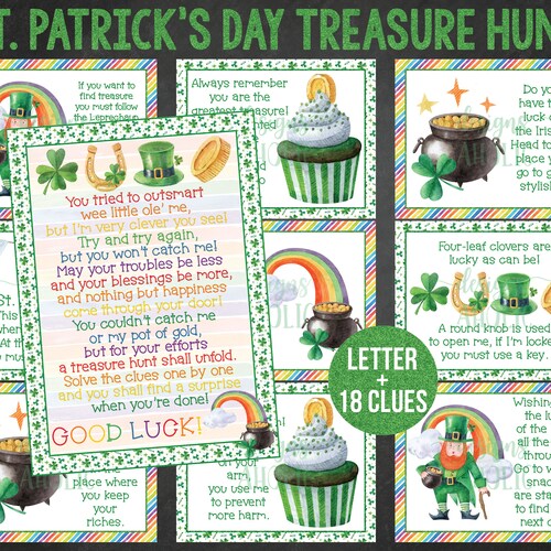 St. Patrick's Day Scavenger Hunt Game Printable Clue - Etsy