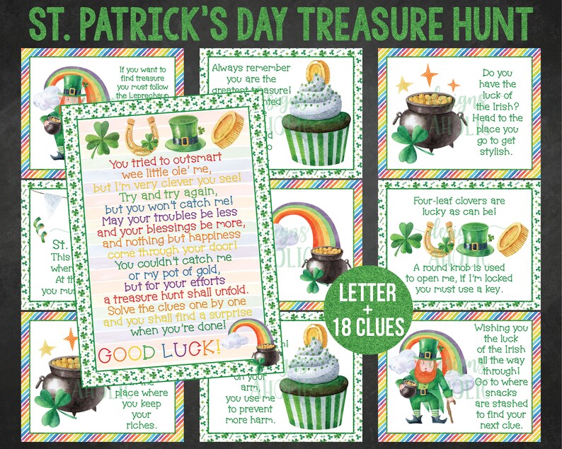 St. Patrick's Day Treasure Hunt and Leprechaun Letter St - Etsy