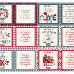 Christmas Scripture Advent Calendar Cards - Printable Scripture Advent ...