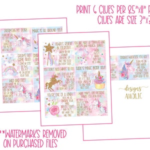 Unicorn Treasure Hunt - Unicorn Scavenger Hunt - Unicorn Party ...