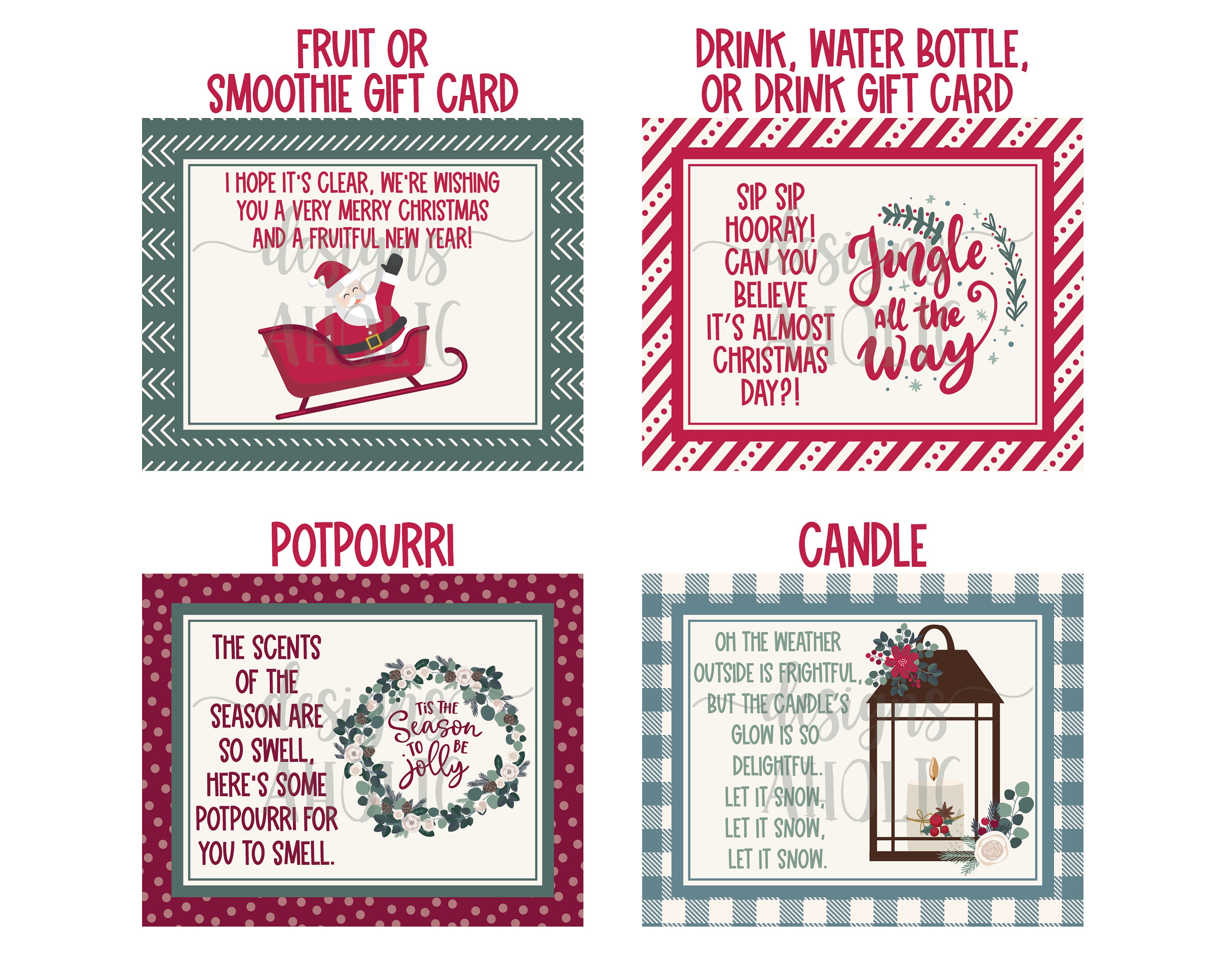 12 Days of Christmas Gift Tags - Printable 12 Days of Christmas Gifts ...