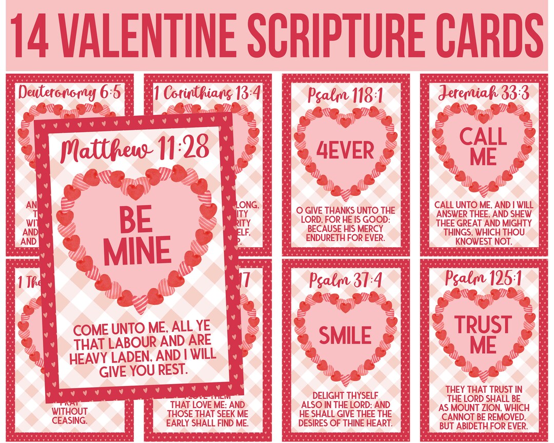 Scripture Valentine's Day Cards Scripture Valentine Gift Tags Valentine ...