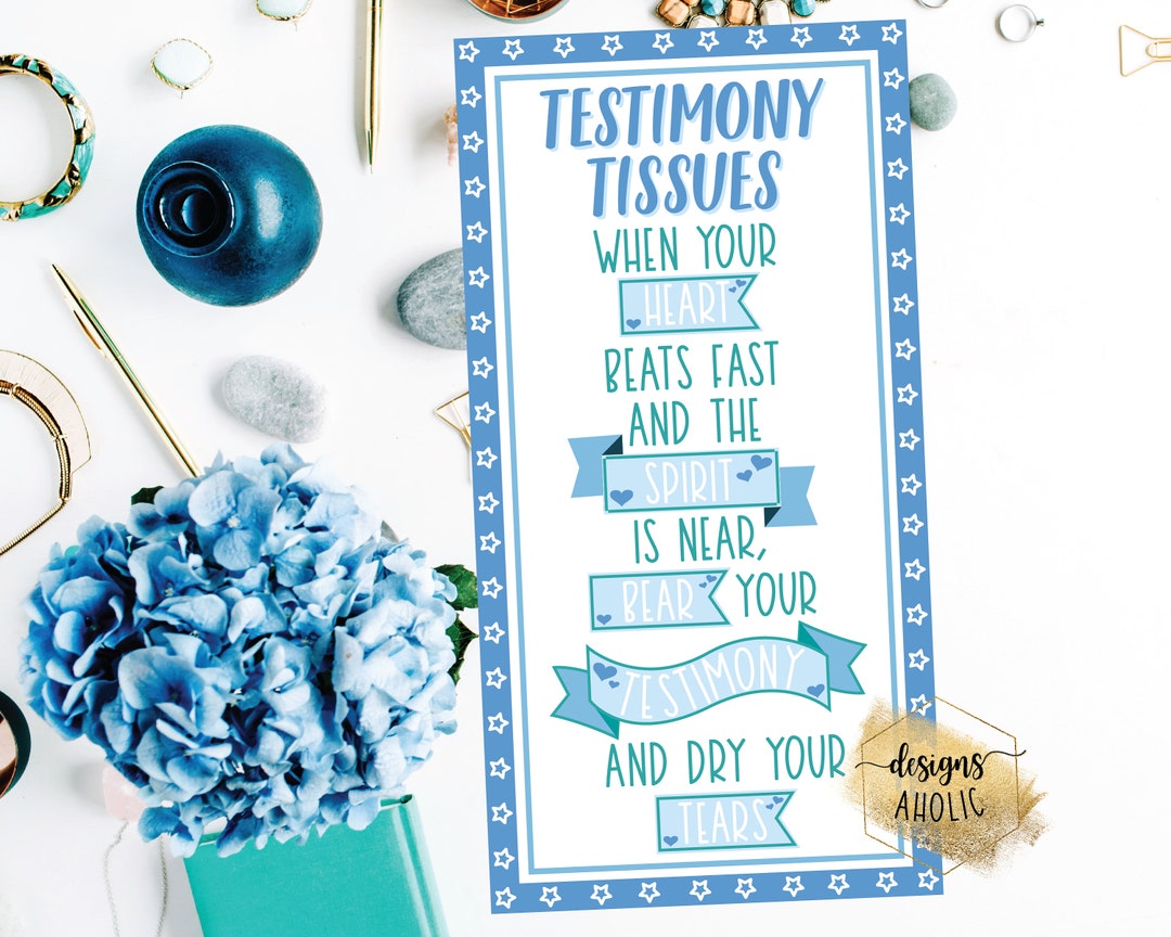 Testimony Tissue Printables LDS Gift Printables Tissue Gift Tags - Etsy