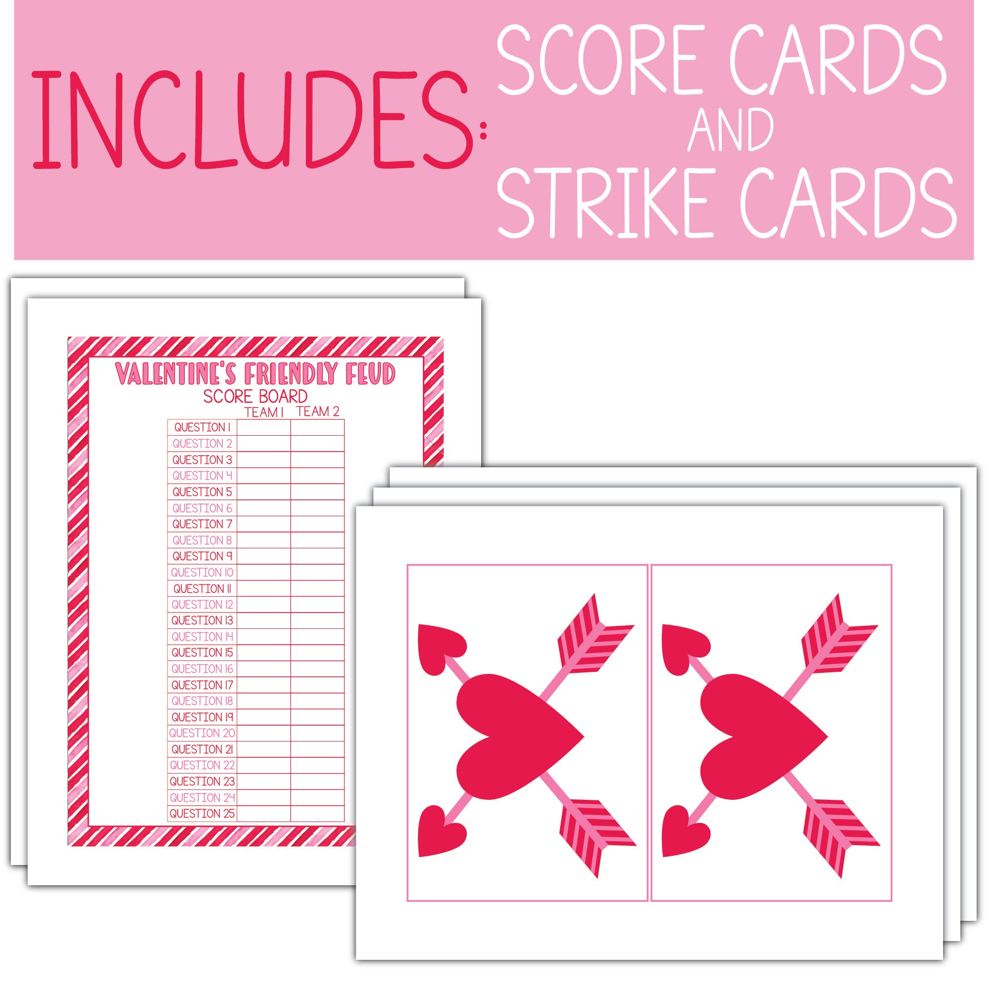 Valentines Friendly Feud - Valentines Party Game - Family Valentines ...