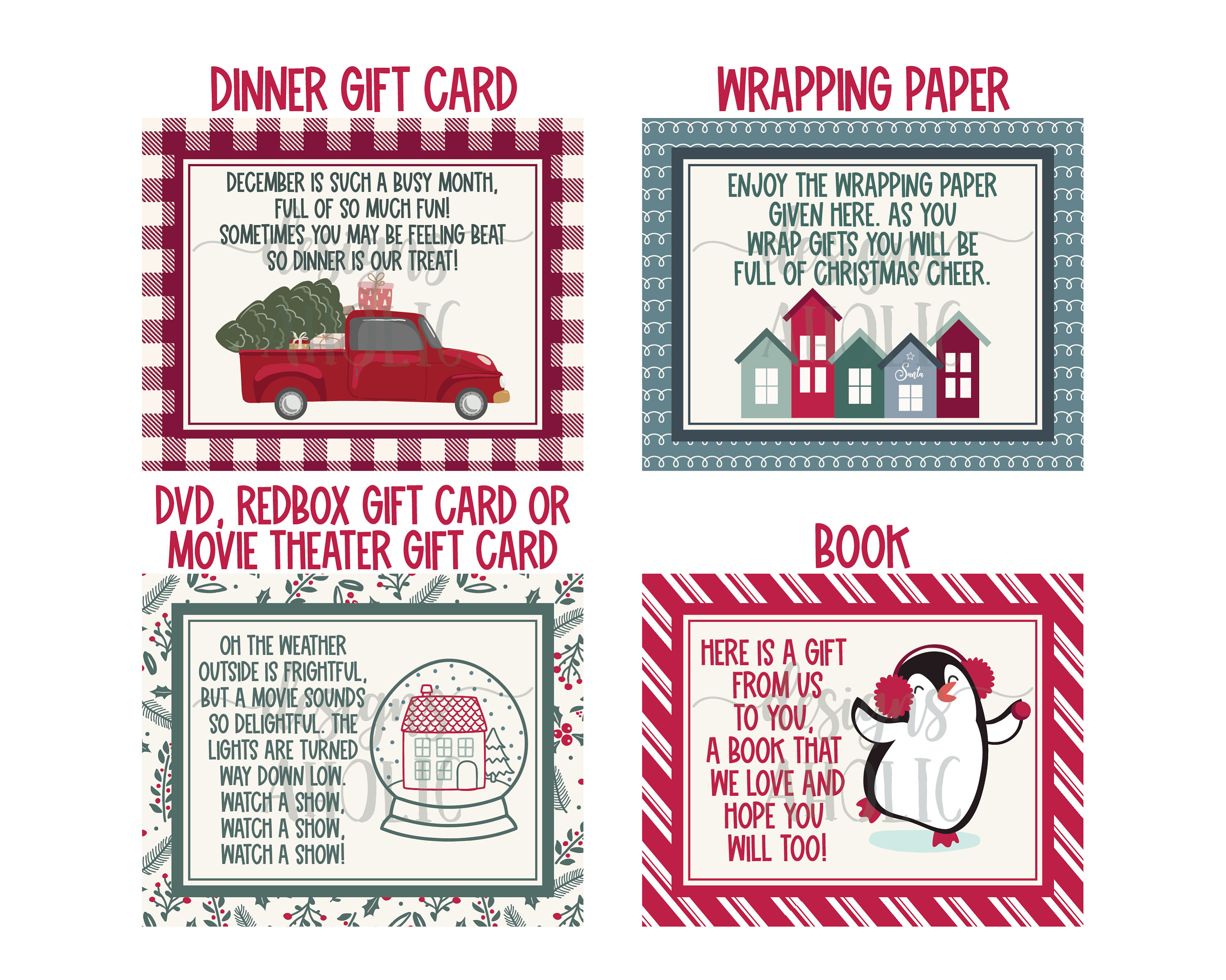 12 Days of Christmas Gift Tags - Printable 12 Days of Christmas Gifts ...