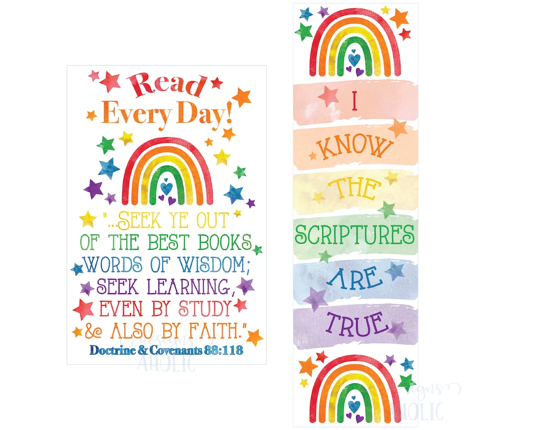 LDS Scripture Gift Tag & Bookmark - LDS Baptism Scripture Set Gift ...