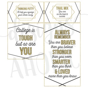College Care Package Gift Tag Printables - College Survival Kit Gift ...