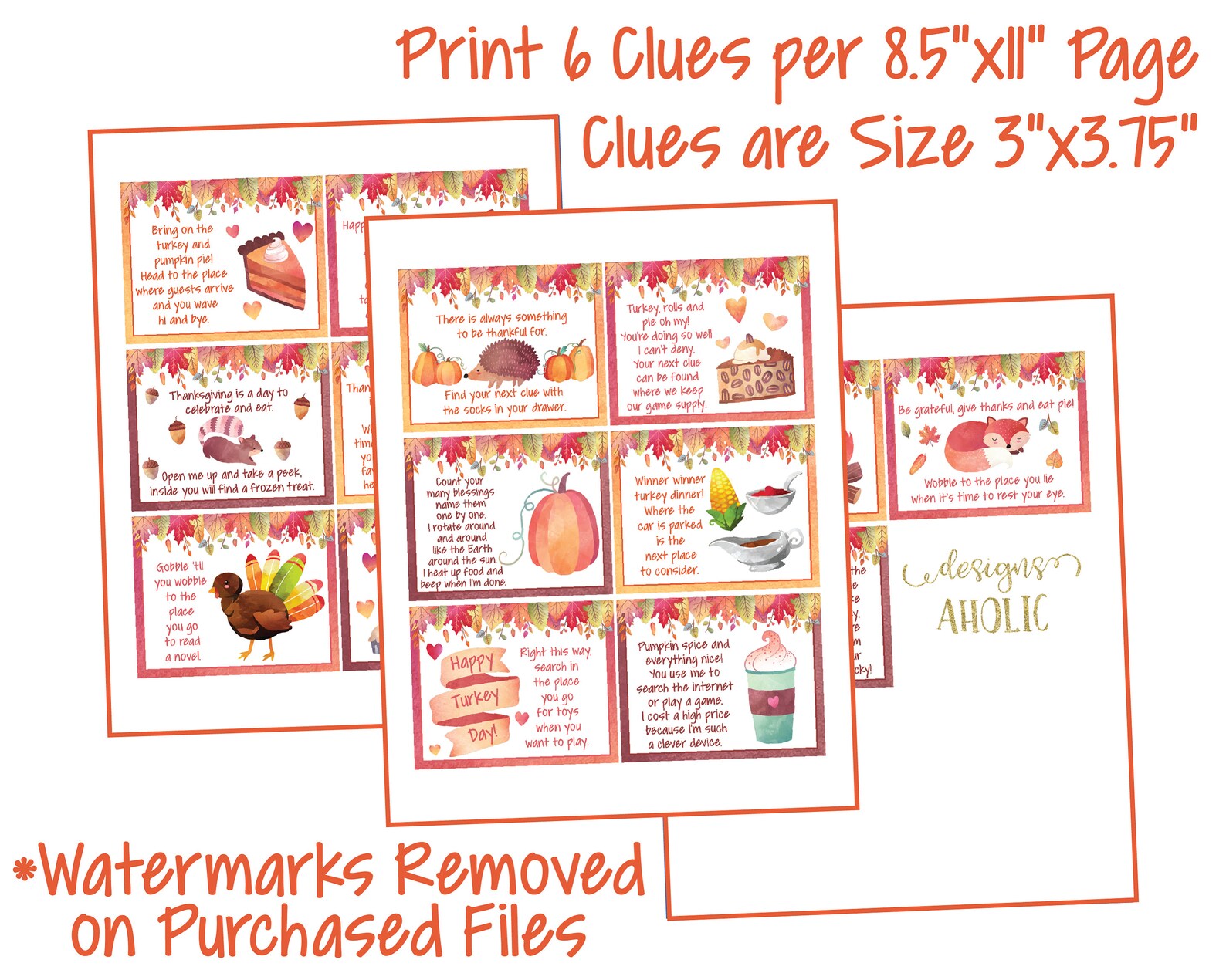 Thanksgiving Treasure Hunt Clues - Thanksgiving Scavenger Hunt Clues ...