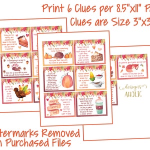 Thanksgiving Treasure Hunt Clues - Thanksgiving Scavenger Hunt Clues ...