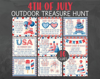4th of July Scavenger Hunt for Kids, 4th of July Party Games, Treasure ...