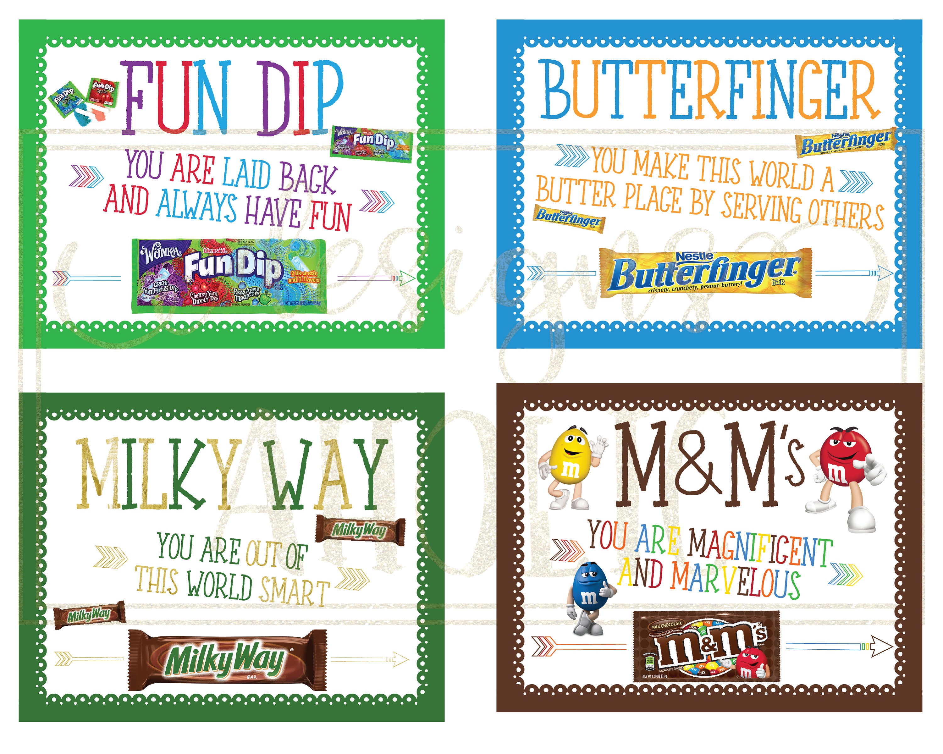 25 Individual Candy Bar Awards Candy Bar Award Certificates - Etsy ...
