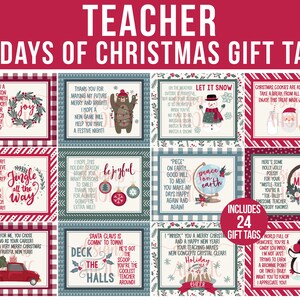 12 Days of Christmas Teacher Gift Tags Teacher 12 Days of - Etsy