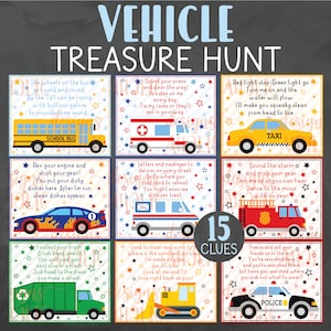 Vehicle Treasure Hunt - Truck Treasure Hunt - Transportation Treasure ...