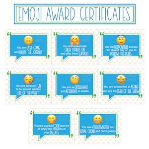 Emoji Award Certificates - Emoji Themed Awards - Emoji Award Ceremony ...