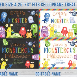 Create a Monster Bag Topper Label Treat Bag - Make a Monster Bag Topper ...