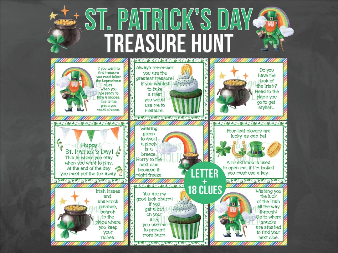 St. Patrick's Day Treasure Hunt and Leprechaun Letter - St Patricks Day ...