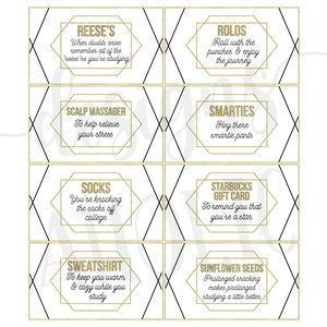 College Care Package Gift Tag Printables - College Survival Kit Gift ...