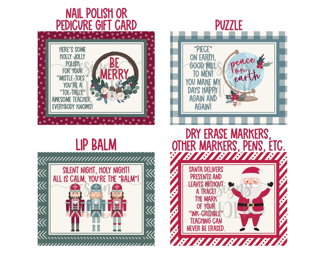 12 Days of Christmas Teacher Gift Tags Teacher 12 Days of - Etsy