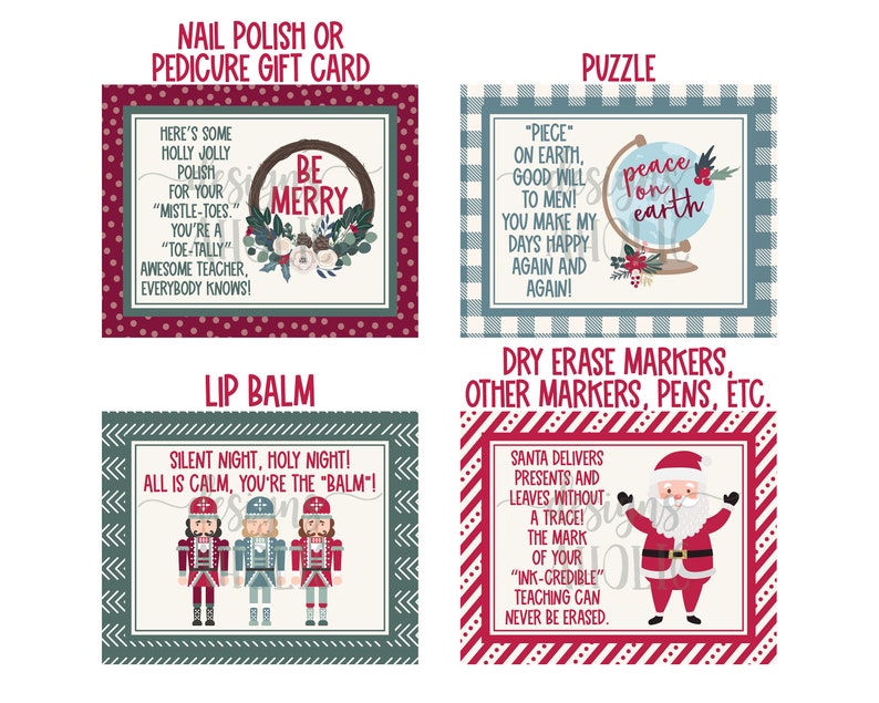 12 Days of Christmas Teacher Gift Tags - Teacher 12 Days of Christmas ...