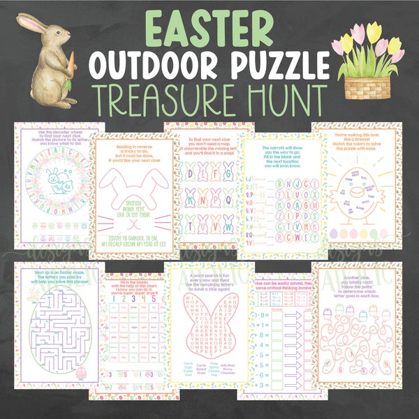 Treasure Hunt Map Easter Outdoor - Etsy