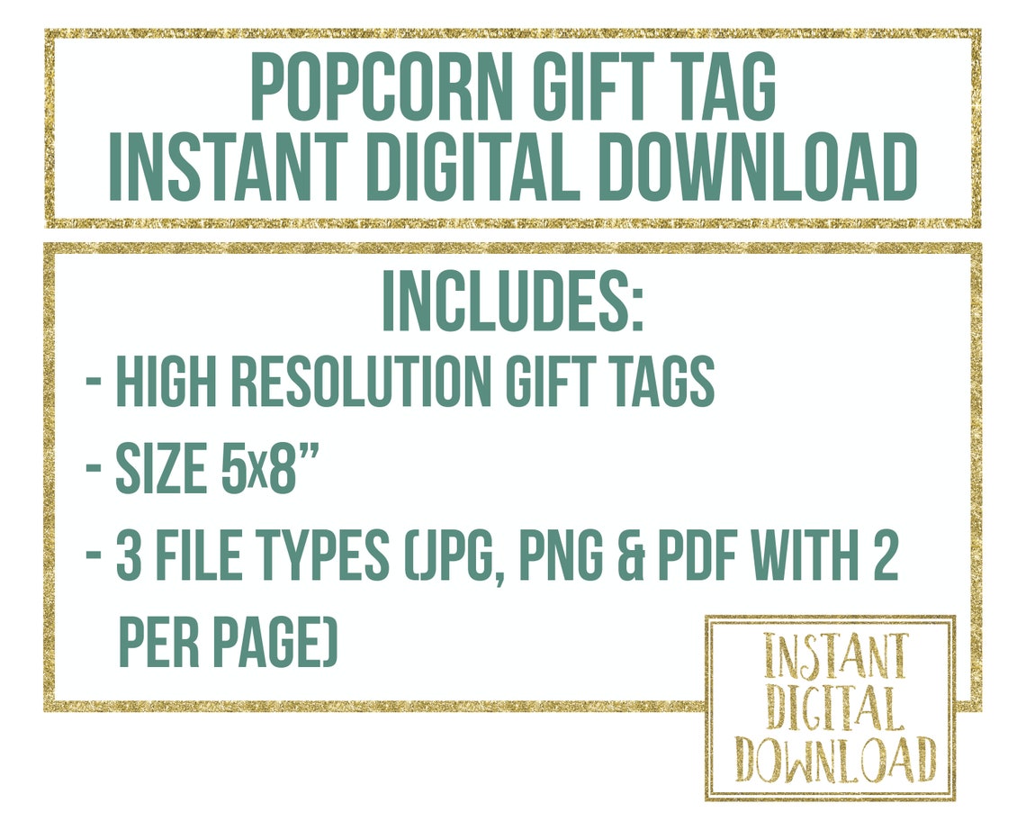 Christmas Popcorn Gift Tags Christmas Gift Tags Neighbor - Etsy