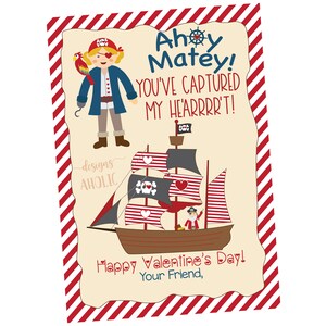 Chips Ahoy Valentine Cards - Pirate Valentine Cards - Girl Pirate ...