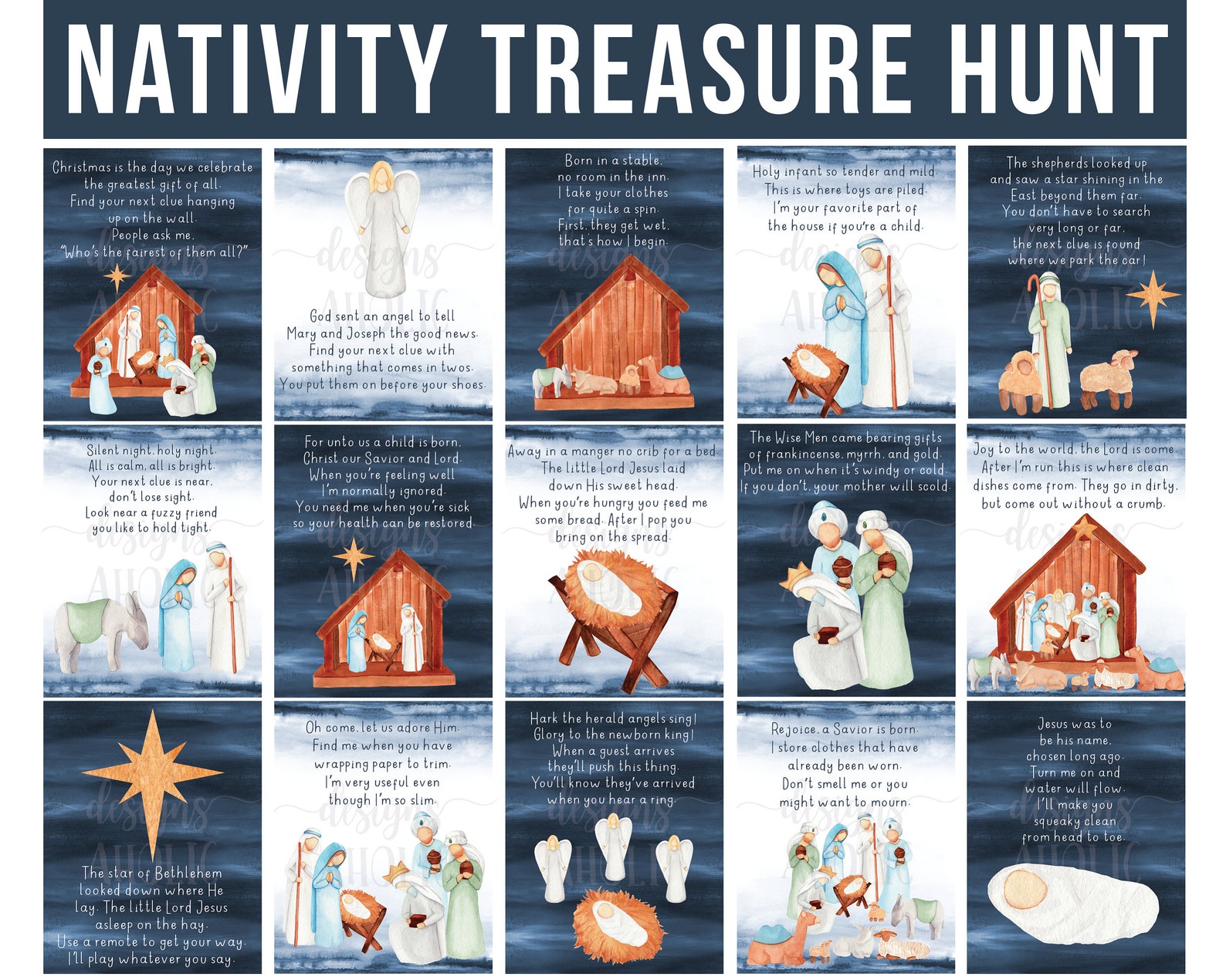 Nativity Treasure Hunt Nativity Scavenger Hunt Nativity - Etsy