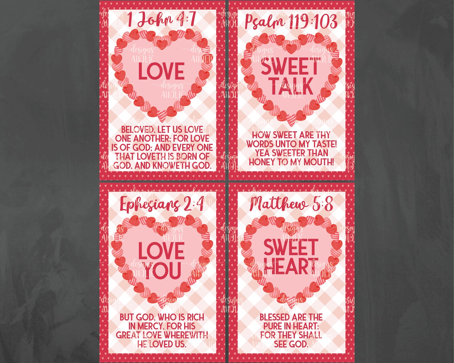 Scripture Valentine's Day Cards Scripture Valentine Gift | Etsy