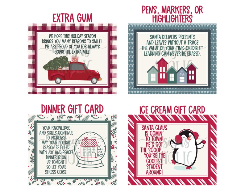 12 Days of Christmas College Student Gift Tags - College Student 12 ...