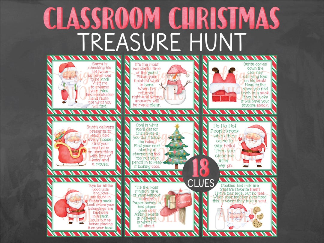 Classroom Christmas Treasure Hunt - School Christmas Treasure Hunt ...