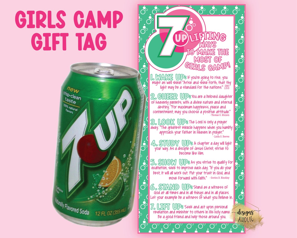 LDS Girls Camp Gift Tag LDS Girls Camp Pillow Treat 7up - Etsy