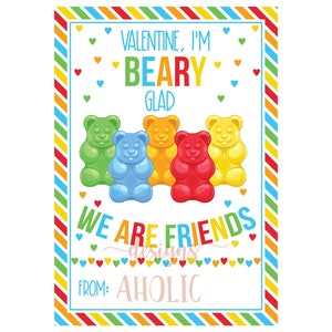Gummy Bear Valentine Cards - Gummy Bear Valentines - Gummy Valentine ...