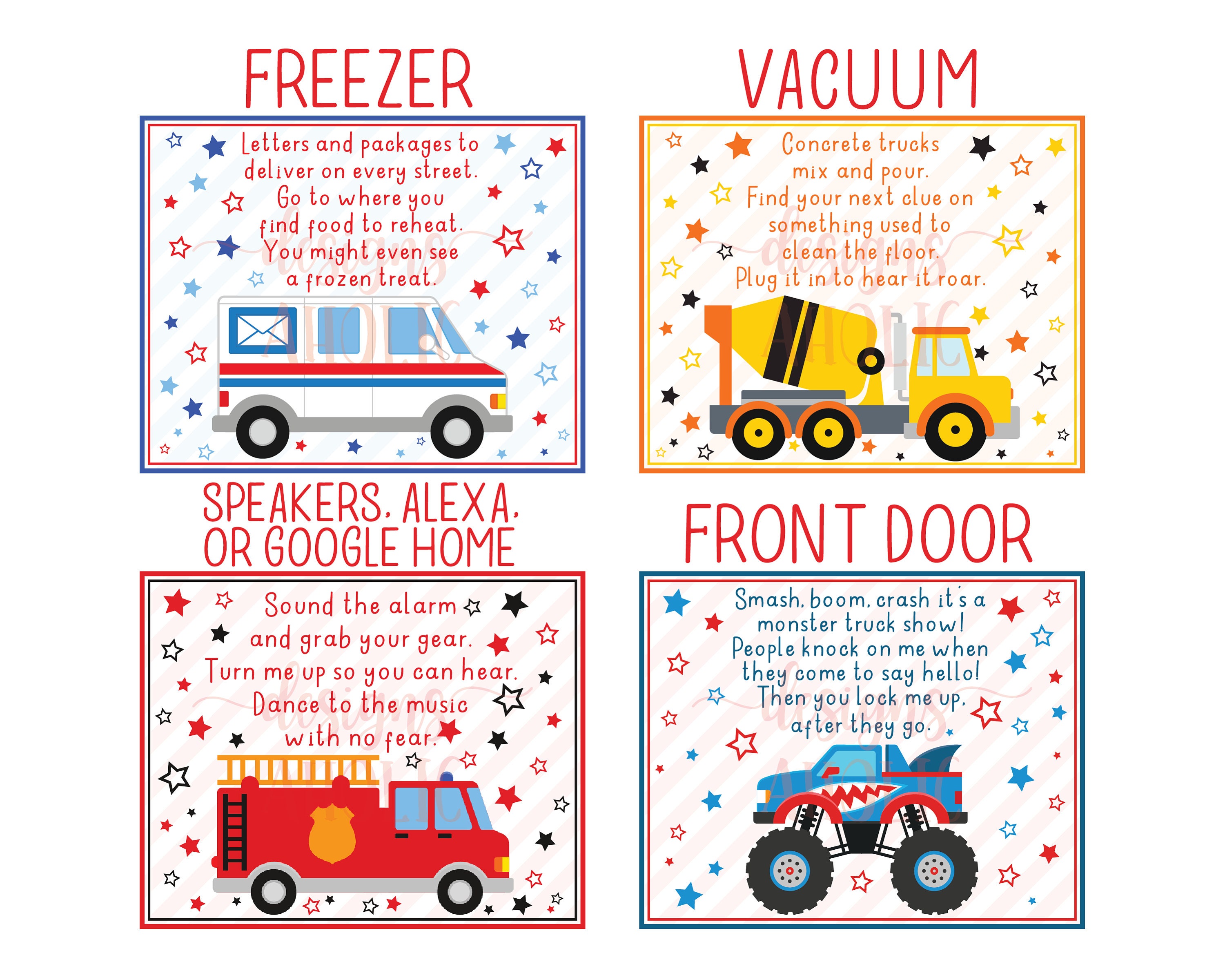 Vehicle Treasure Hunt Truck Treasure Hunt Transportation - Etsy