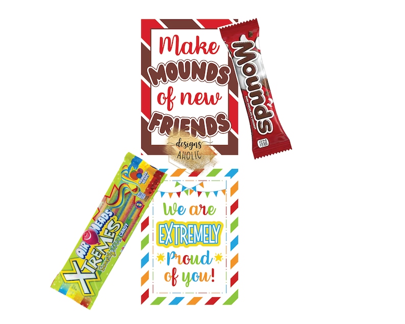 Student Candy Gift Tag Printables College Care Package Gift - Etsy