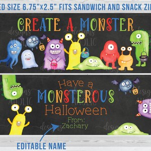 Create a Monster Bag Topper Label Treat Bag - Make a Monster Bag Topper ...