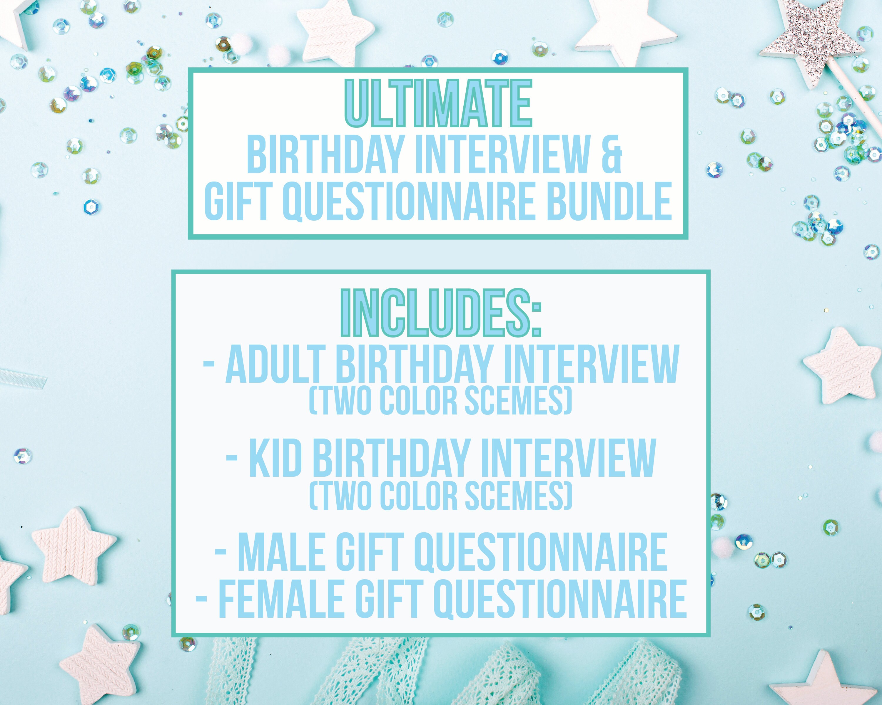 Birthday Interview & Gift Questionnaire Bundle Birthday - Etsy UK