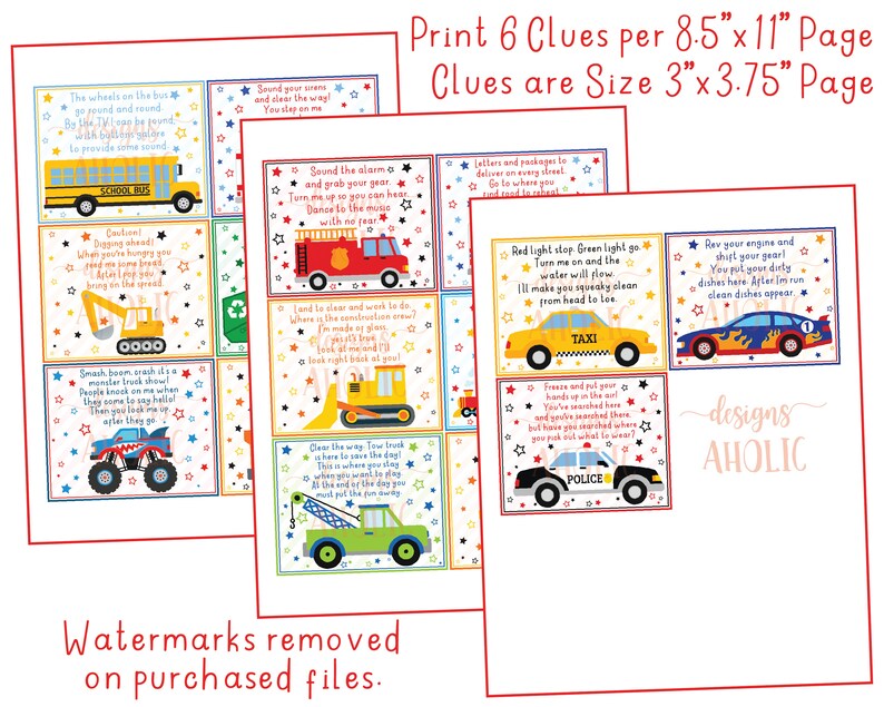 Vehicle Treasure Hunt - Truck Treasure Hunt - Transportation Treasure ...